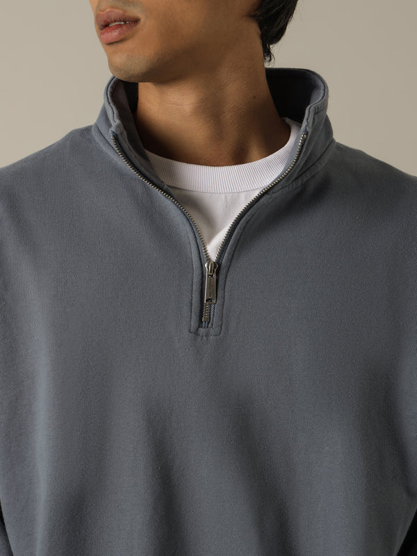 Article One Fabian 1/4 Zip Fleece Indigo | Glue Store
