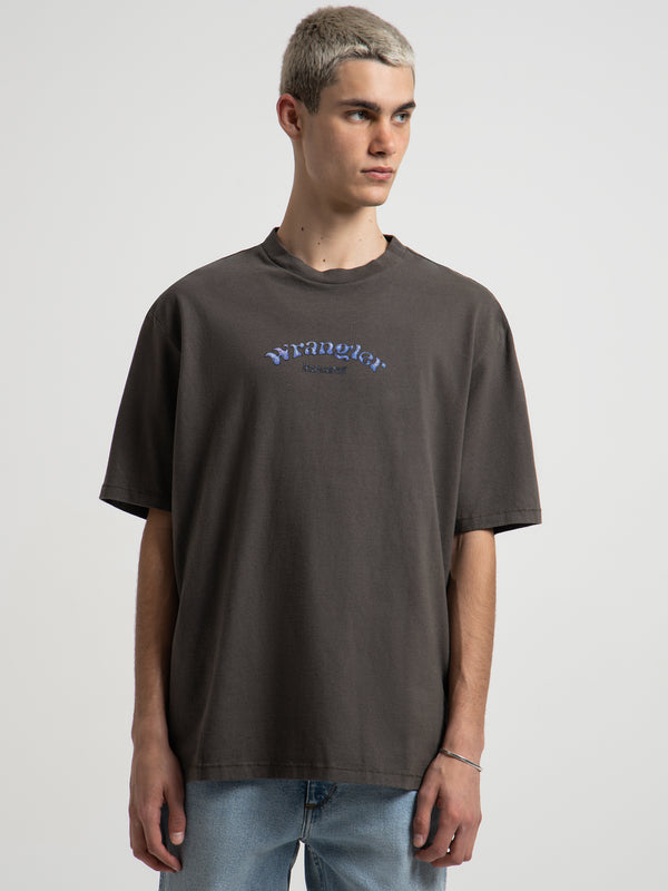 Sun Hands Slacker Recycled Cotton T-Shirt in Slate Grey | Glue Store