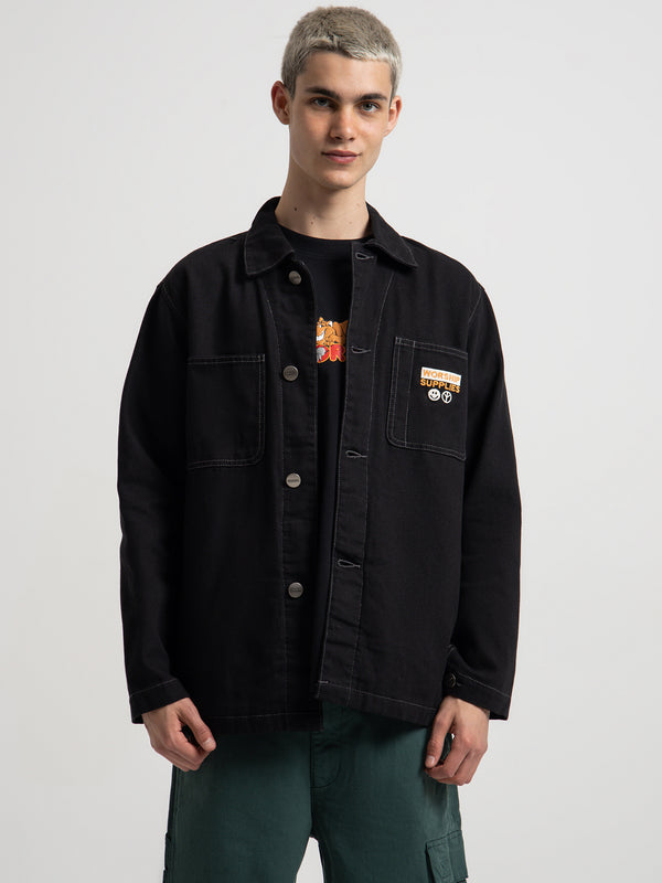Worship All Bark Canvas Shacket in Black Black | Glue Store