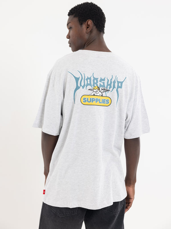 Worship Big Baby T-Shirt Snow Marle | Glue Store