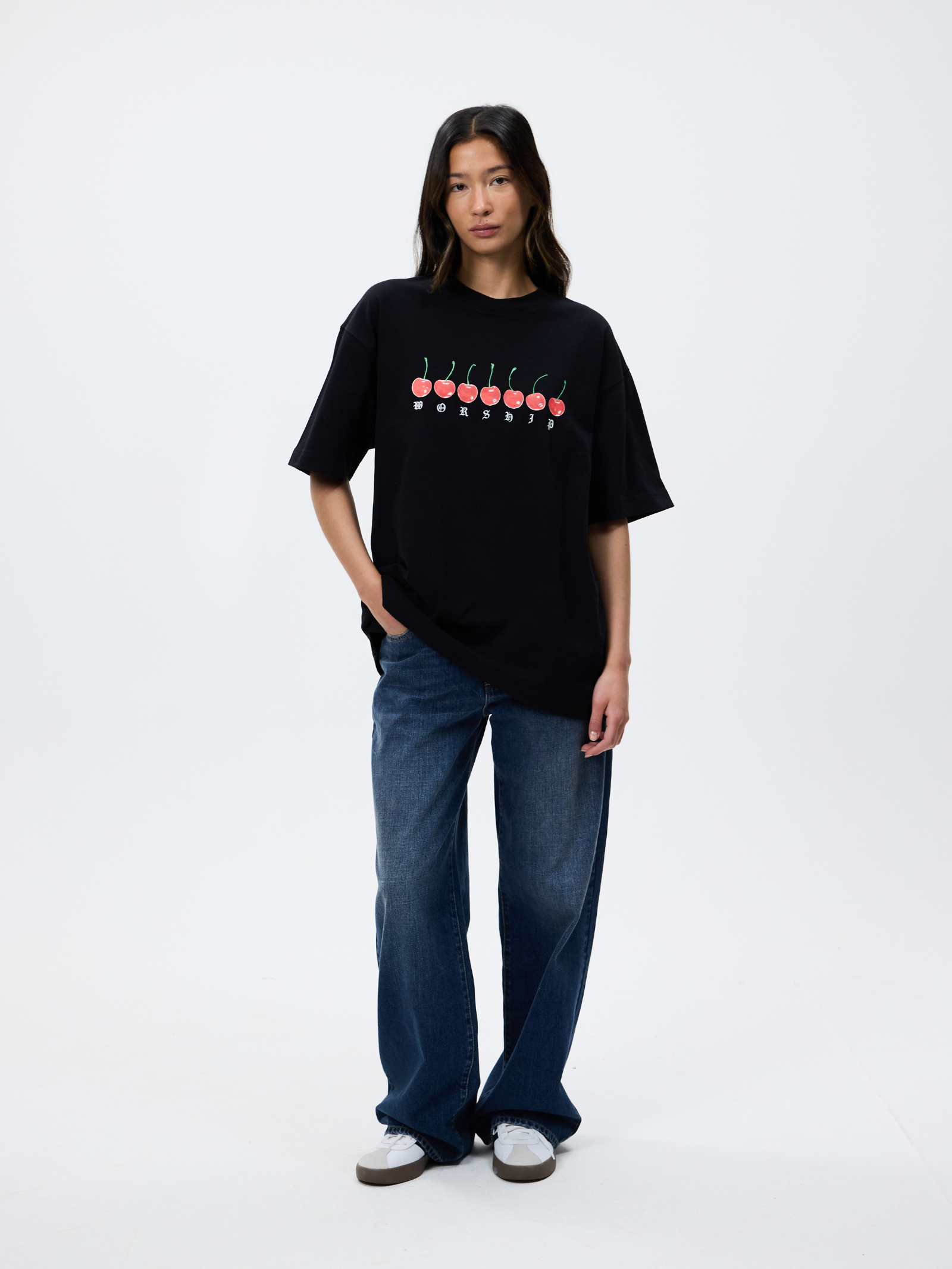 Worship Cherio Oversized Tee BLACK | Glue Store