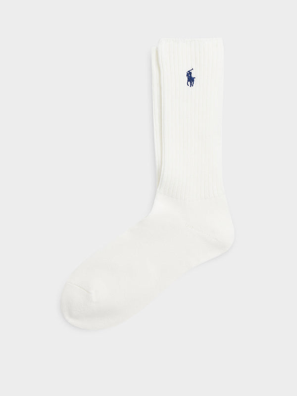 Polo Ralph Lauren 1 Pair of Ribbed Socks White | Glue Store