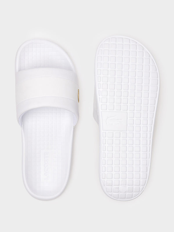 Lacoste Mens Serve Slide Hybrid Slides WHITE | Glue Store