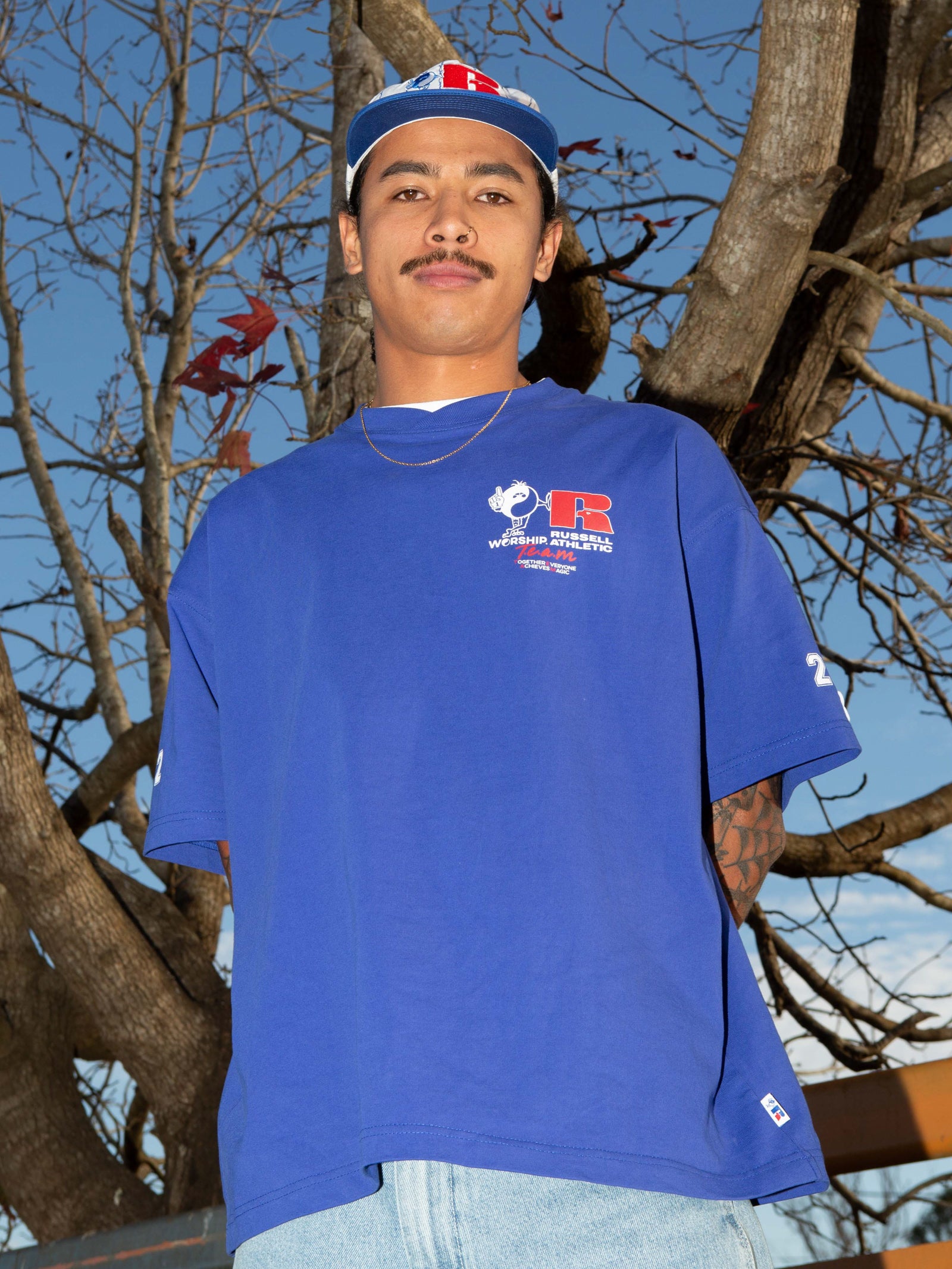 Worship Team Spirit Oversized T-Shirt Blue | Glue Store