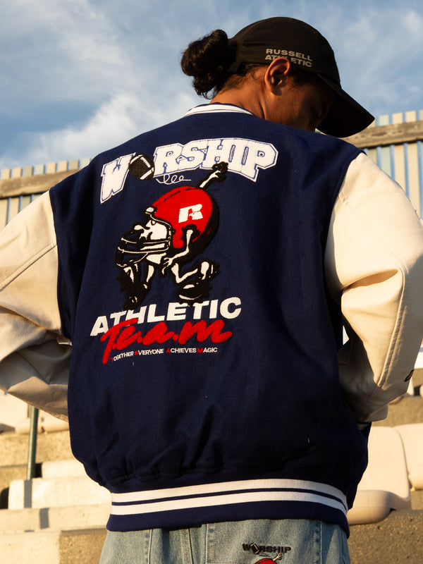 Worship Team Spirit Letterman Jacket Blue | Glue Store