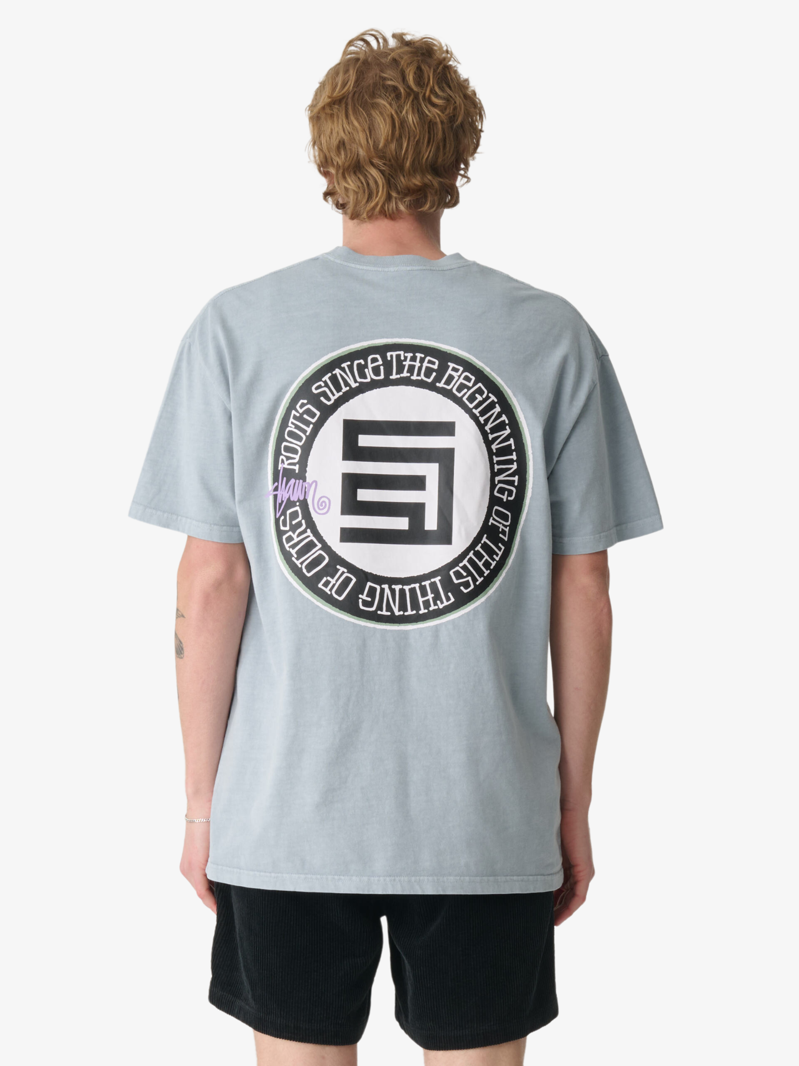 S-Double Roots Dot Tee Washed Steele | Glue Store