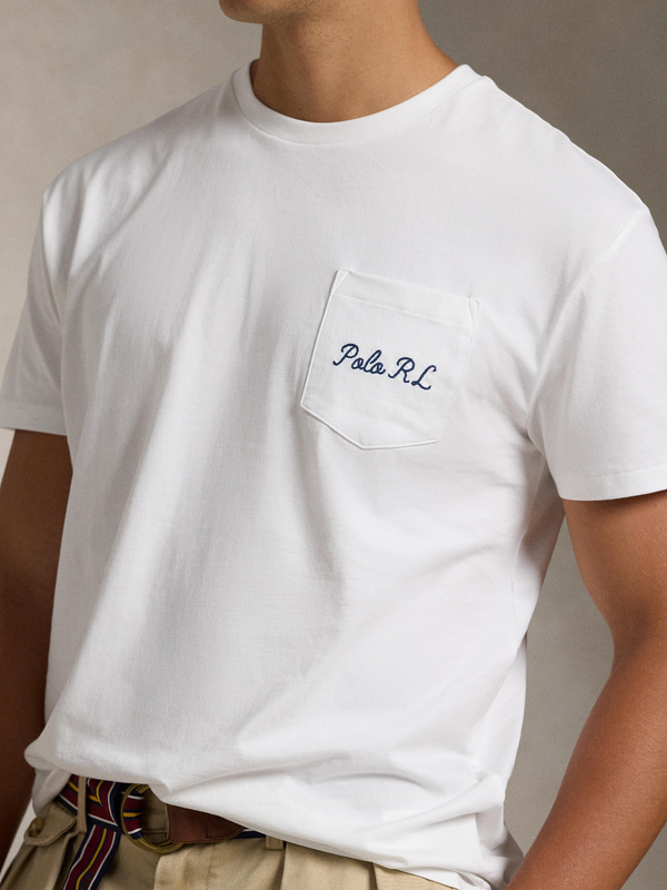 Polo Ralph Lauren Varsity Bear Pocket Tee White | Glue Store