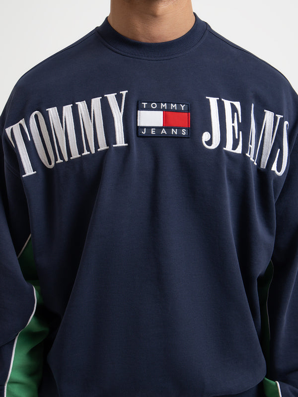 Tommy Hilfiger Boxy Archive Crew Navy | Glue Store