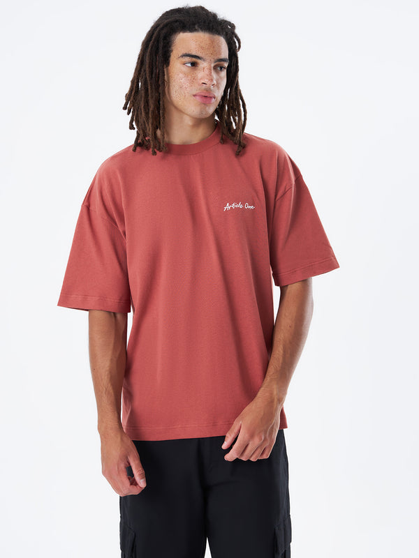 Article One Sunrise Boxy Tee Rust | Glue Store