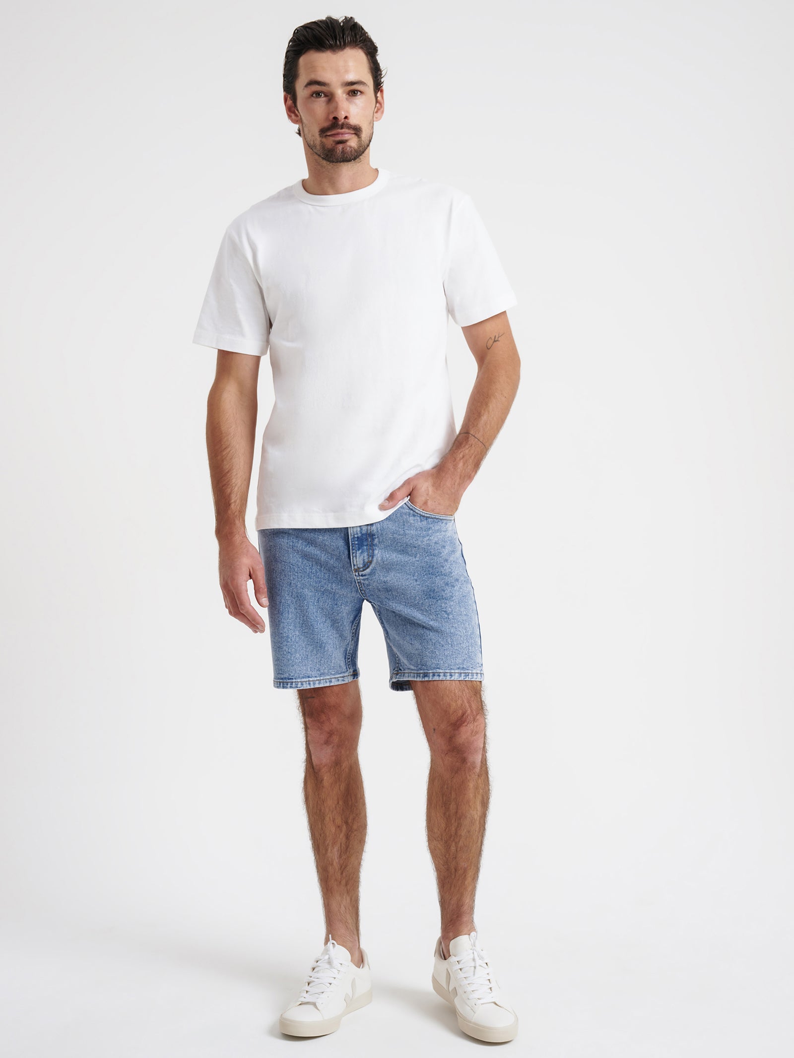 Article One Colt Relaxed Denim Shorts Classic Blue