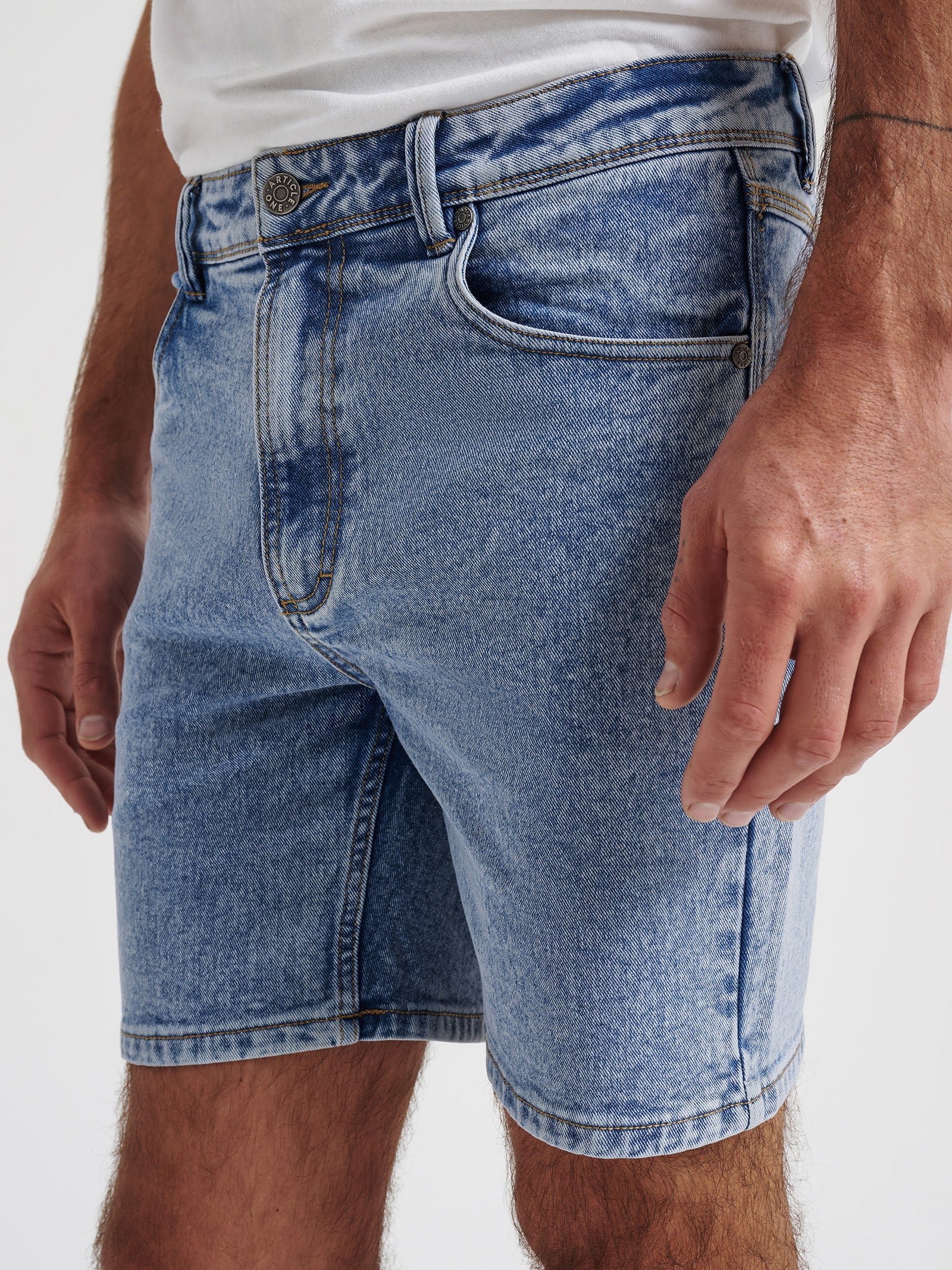 Article One Colt Relaxed Denim Shorts Classic Blue