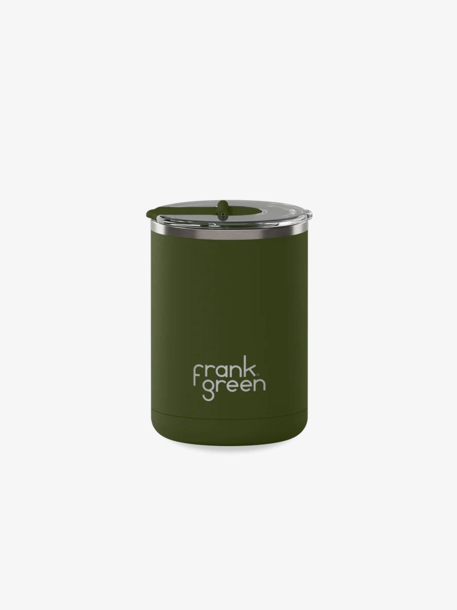 Frank Green Ceramic Coffee Cup With Hinged Lid Khaki
