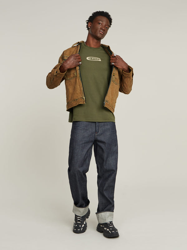 G-Star Old Skool Logo R Tee Shadow Olive | Glue Store