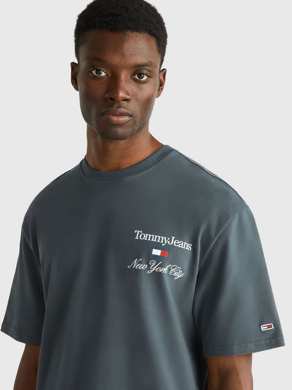 Tommy Hilfiger Luxe Script Athletic T-Shirt New Charcoal