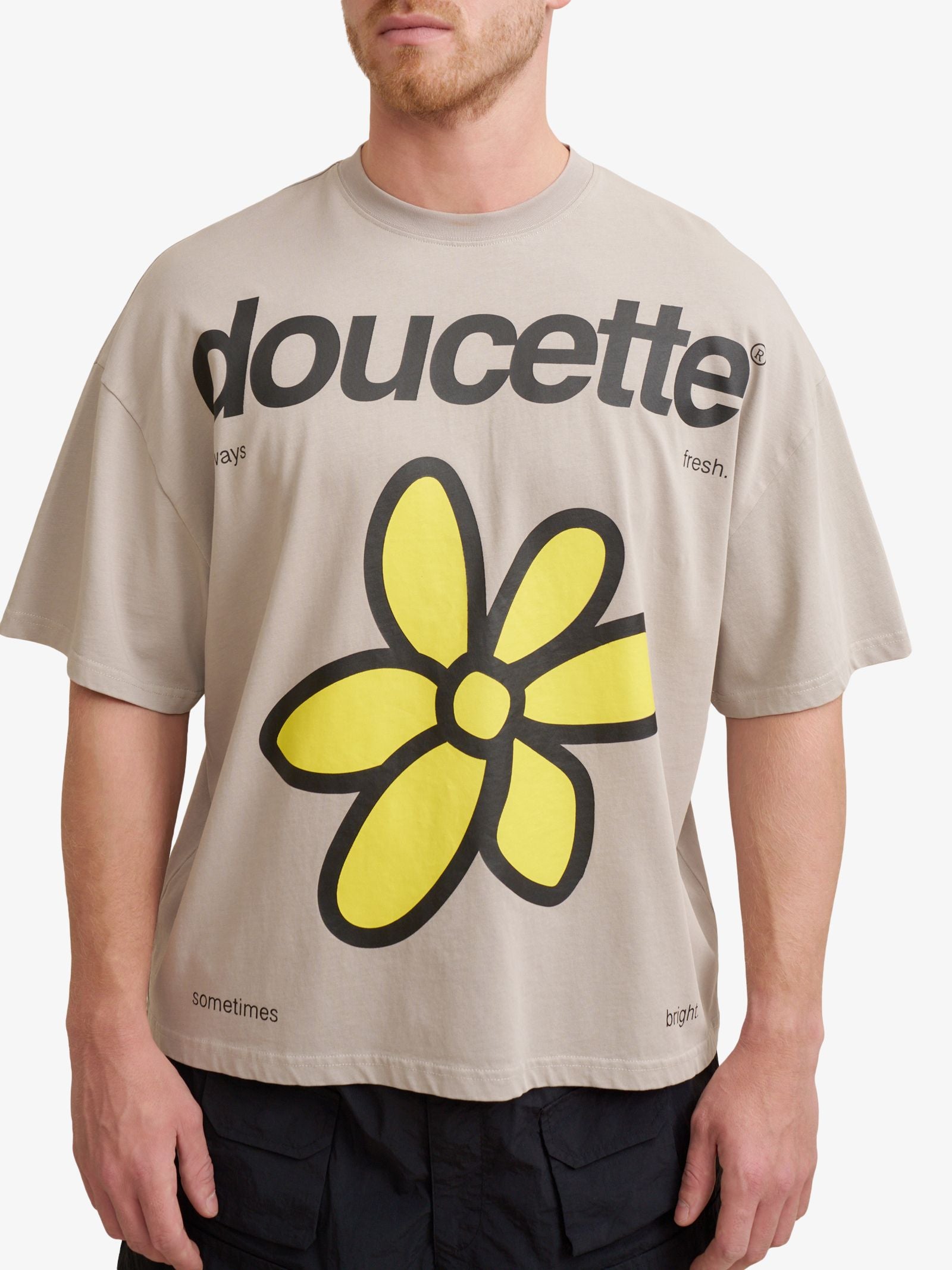Doucette Unisex Wildflower Compact Tee Washed Grey