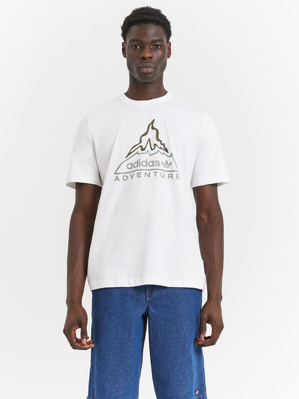 Adidas Adventure Volcano T-Shirt in White White | Glue Store