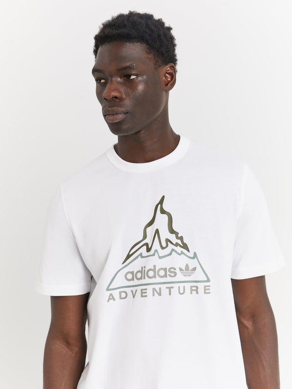 Adidas Adventure Volcano T-Shirt in White White | Glue Store