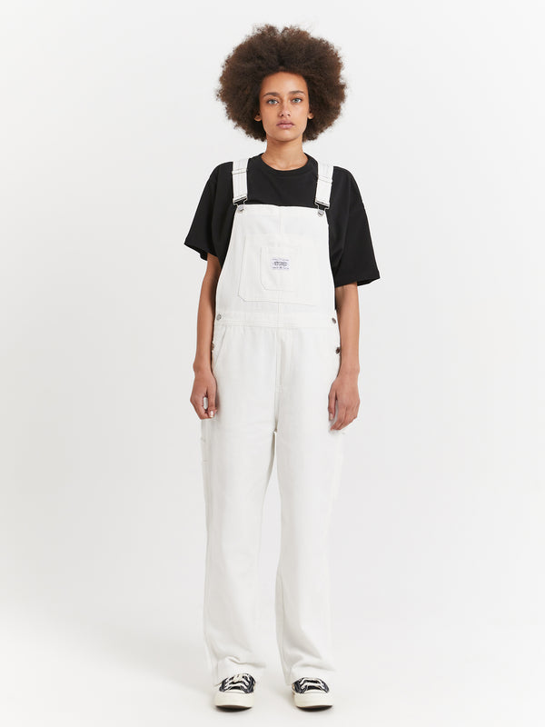 Stussy Nevada Denim Overalls in White White | Glue Store