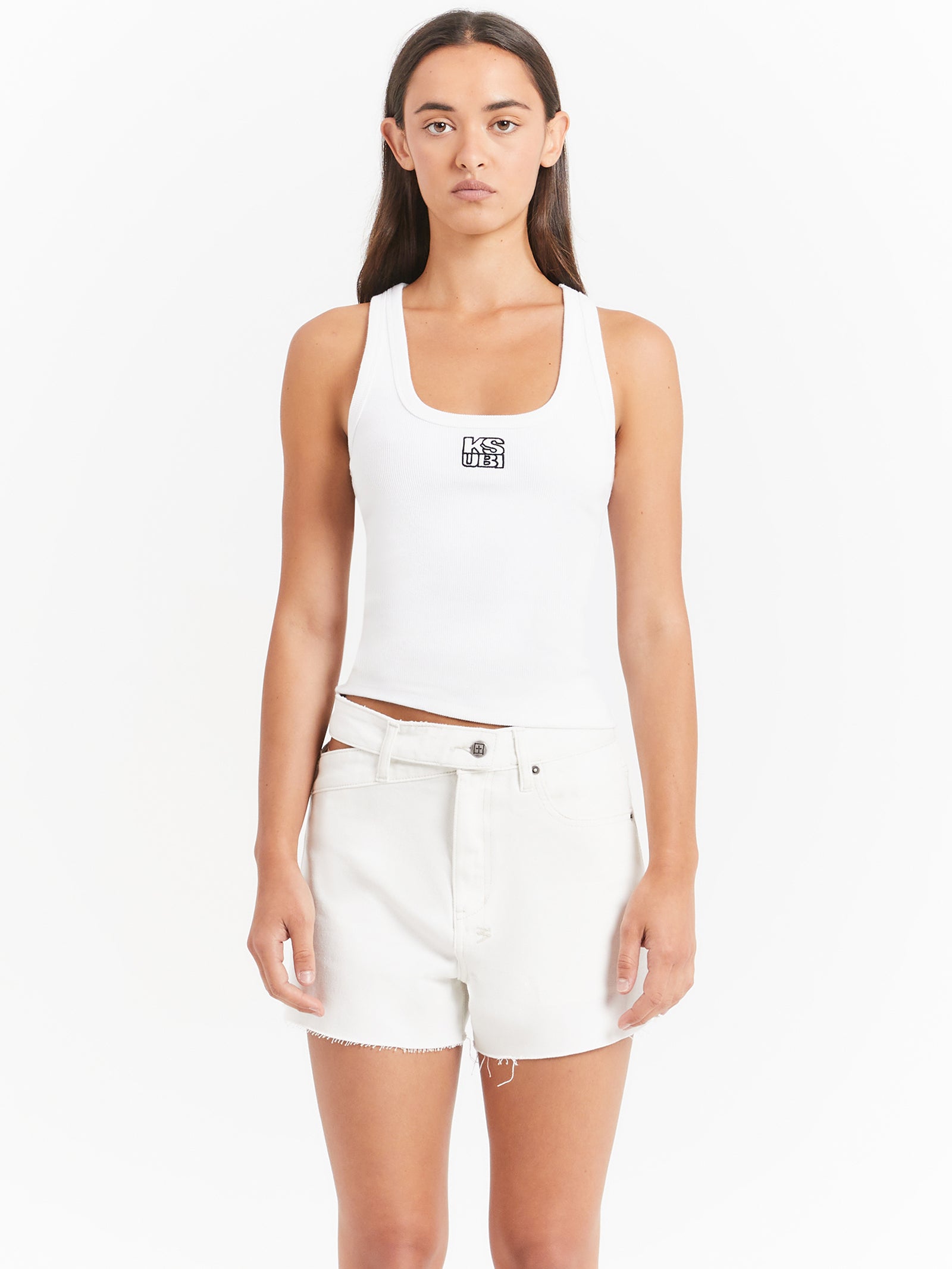 Ksubi Stacked Origin Tank in White White | Glue Store