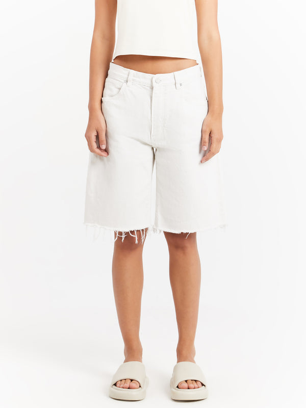 Abrand Denim Jorts in Pearl White Pearl | Glue Store