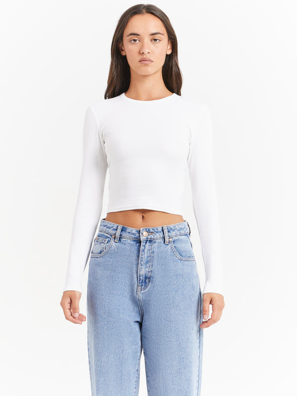 Beyond Her Georgie Long Sleeve Top White | Glue Store