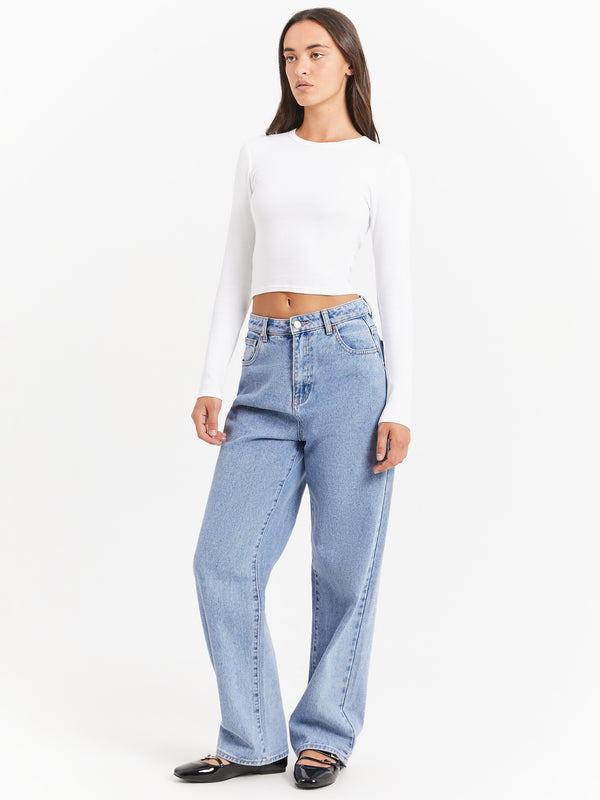 Beyond Her Georgie Long Sleeve Top White | Glue Store