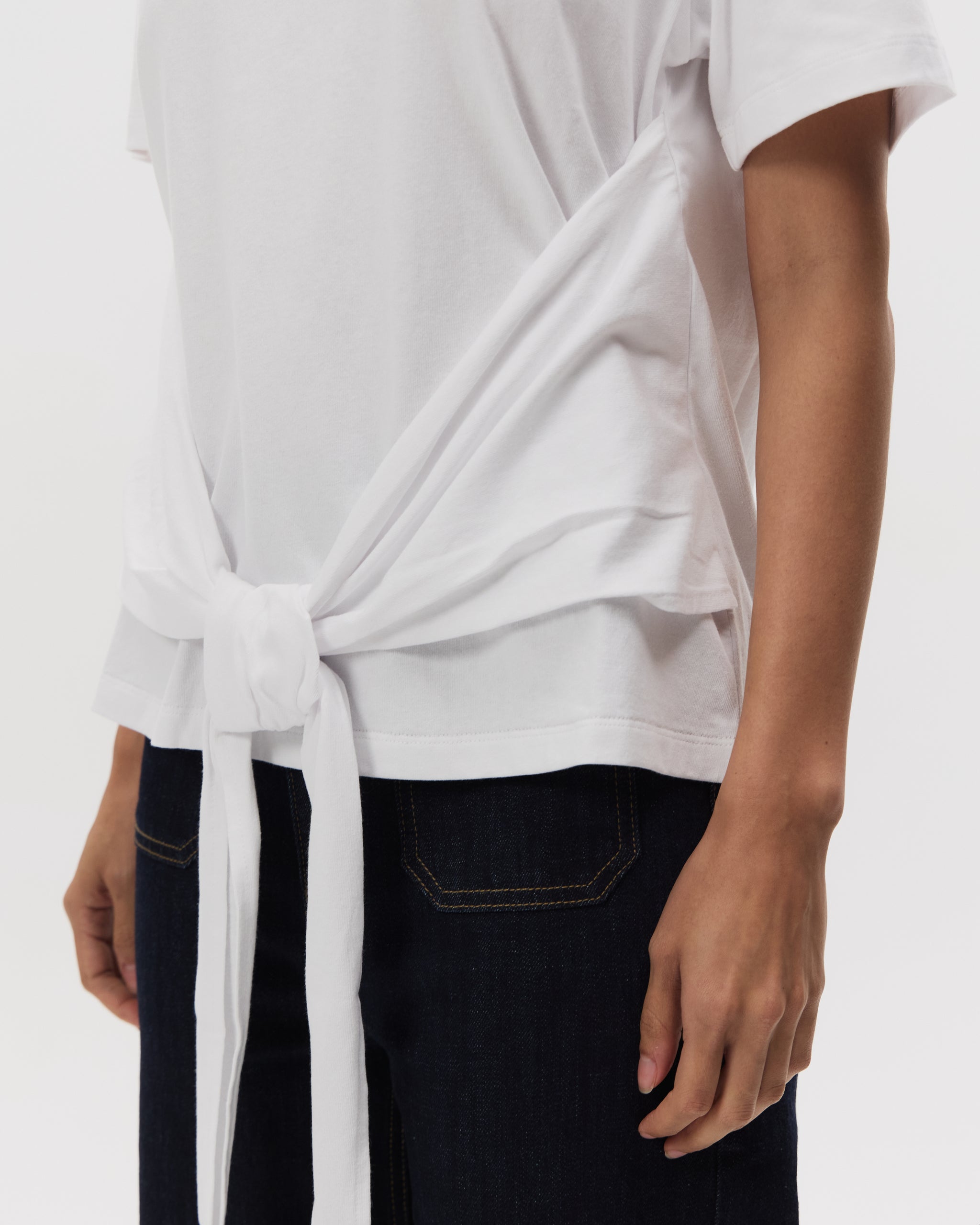 MSE Tie Front Tee Off White | Glue Store