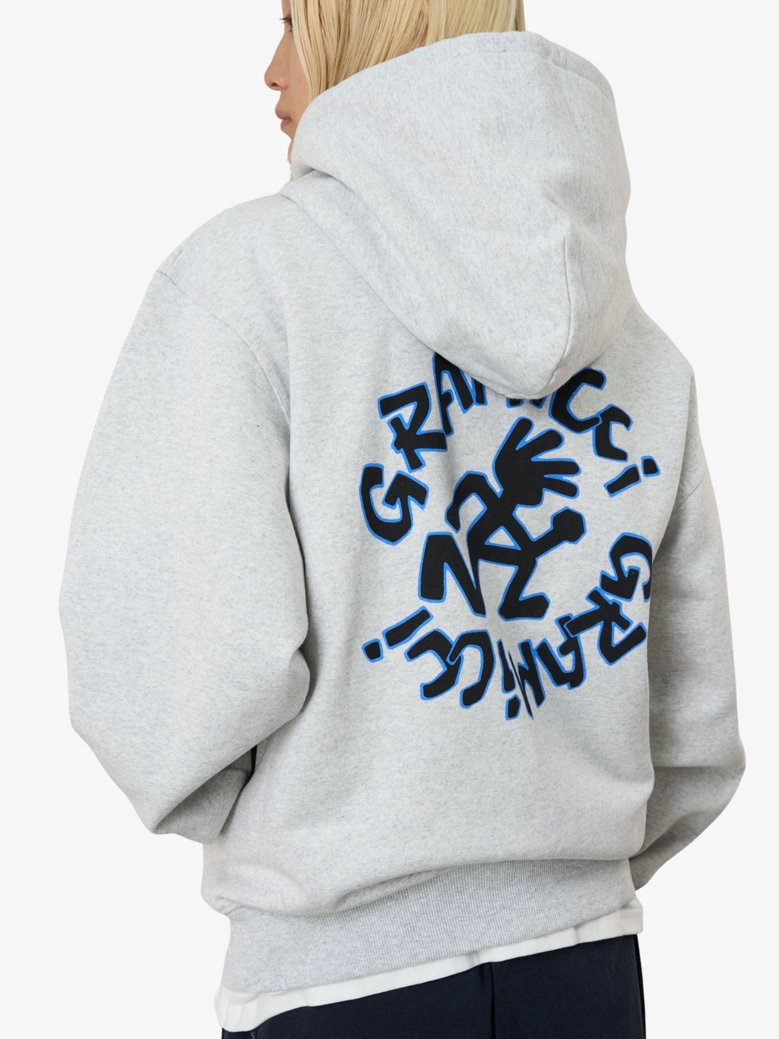 Gramicci Running Man Zip Hooded Sweatshirt Heather Ash