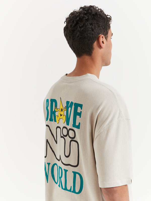 Nu Feelings Brave Nu World T-Shirt Grey | Glue Store