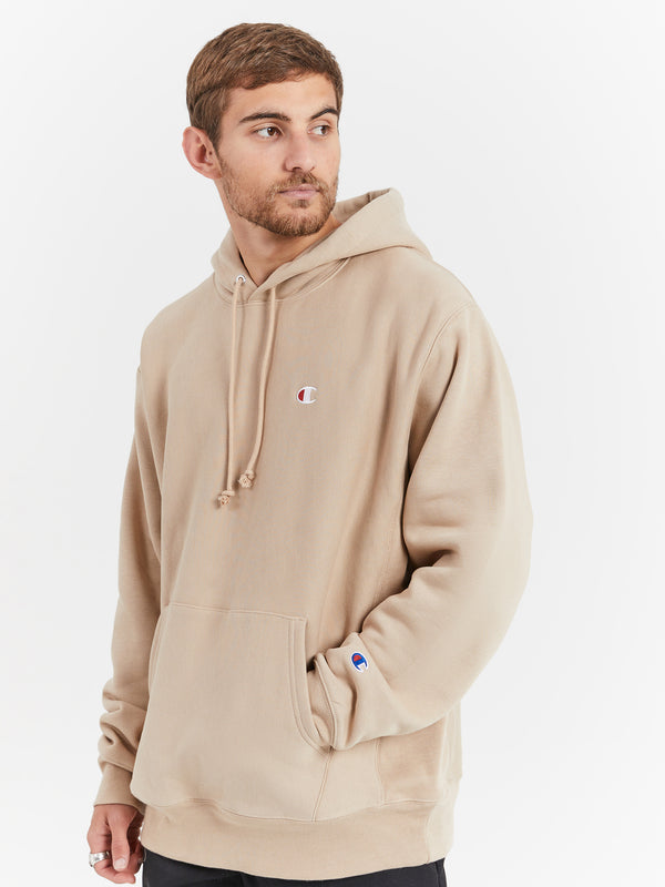 Champion Reverse Weave C Logo Hoodie Cafe Latte | Glue Store