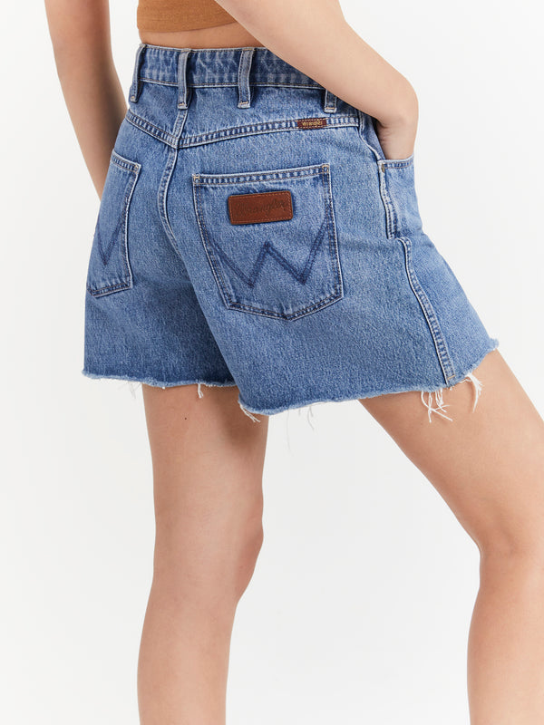 Wrangler Hi Bells Shorts in Wipeout Blue Wipeout blue | Glue Store