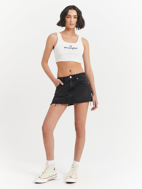 Wrangler Low Rise Britney Skirt Widow Black Raw | Glue Store