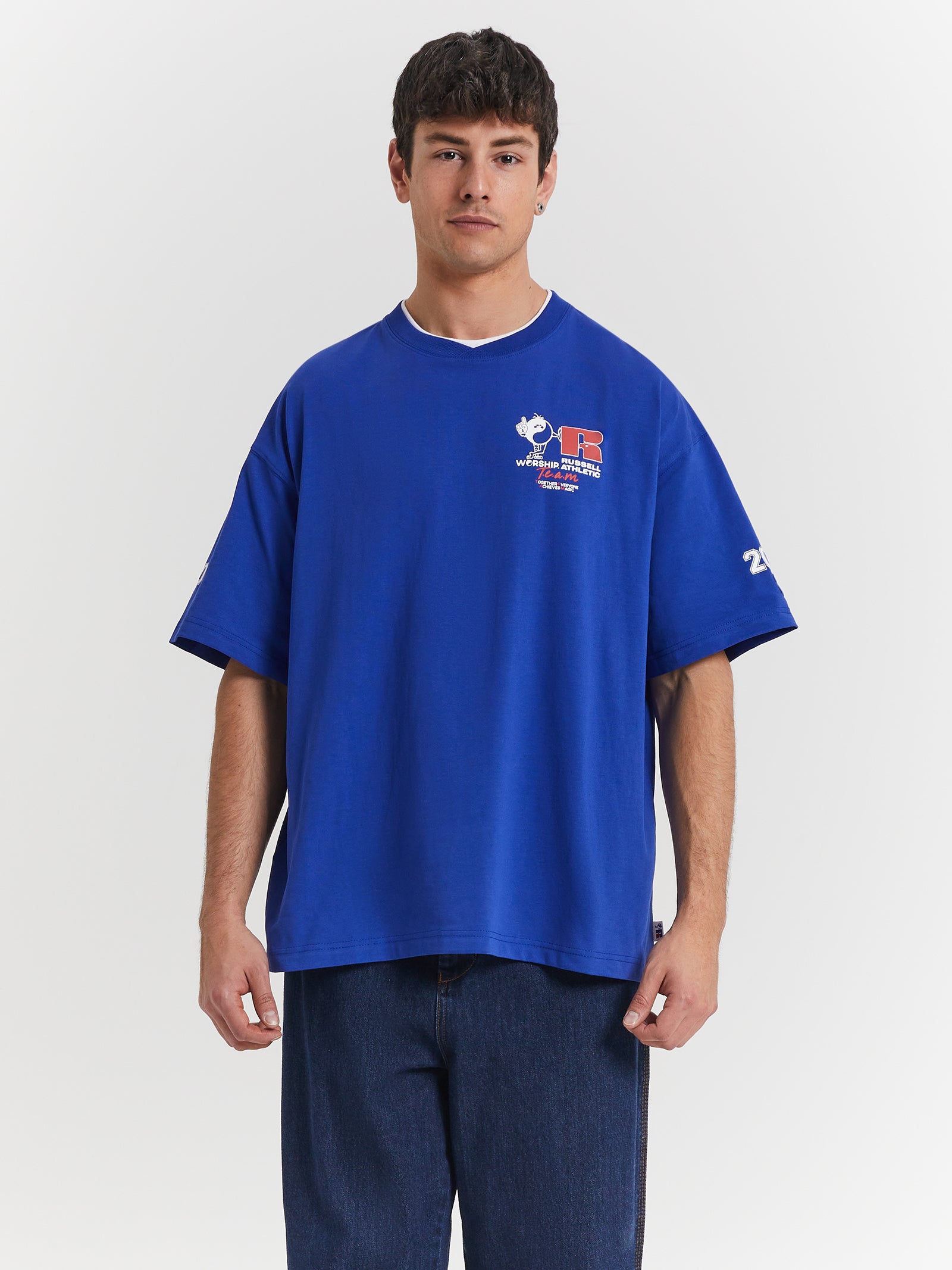 Worship Team Spirit Oversized T-Shirt Blue | Glue Store