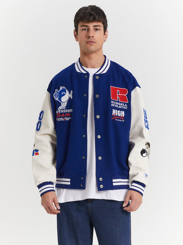 Worship Team Spirit Letterman Jacket Blue | Glue Store