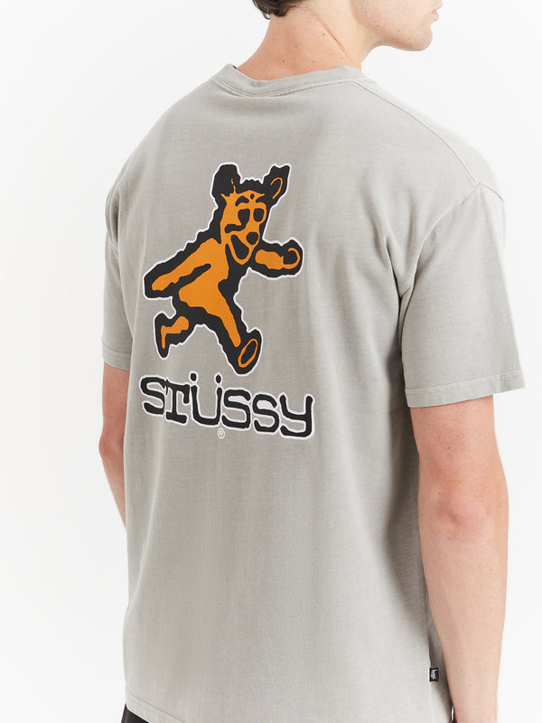 Stussy Bear Walk Heavyweight Short Sleeve T-Shirt Stone