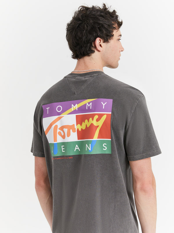 Tommy Hilfiger Classic Signature Pop Flag T-Shirt Black