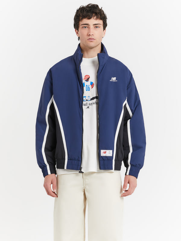 Hoops Woven Jacket in Navy - Glue Store