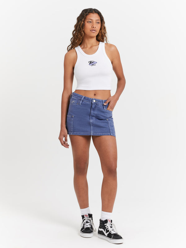 Worship Patches Rivet Mini Skirt in Folkstone Overdye | Glue Store