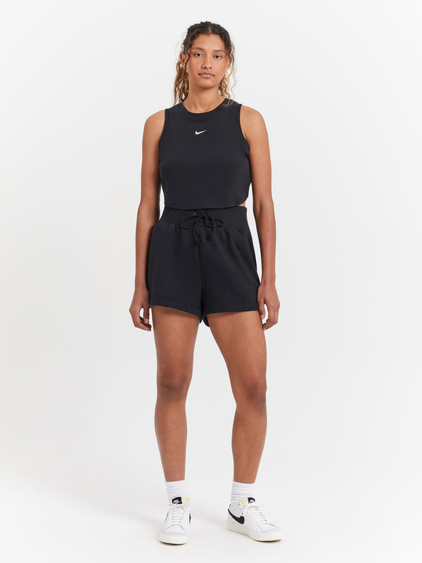Nike Sportswear Essentials Ribbed Cropped Tank Black Sail