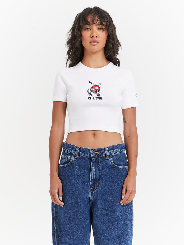 Worship Russell Athletic Fumbler Micro Mini T-Shirt White