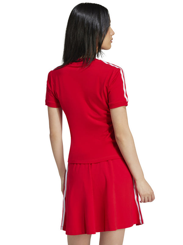 Adidas 3 Stripes V-Neck Tee Better Scarlet | Glue Store