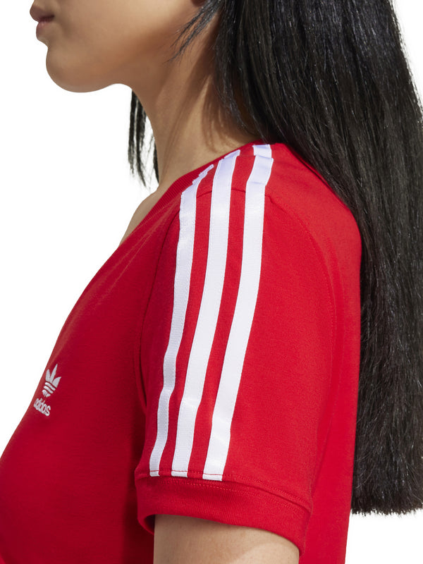 Adidas 3 Stripes V-Neck Tee Better Scarlet | Glue Store