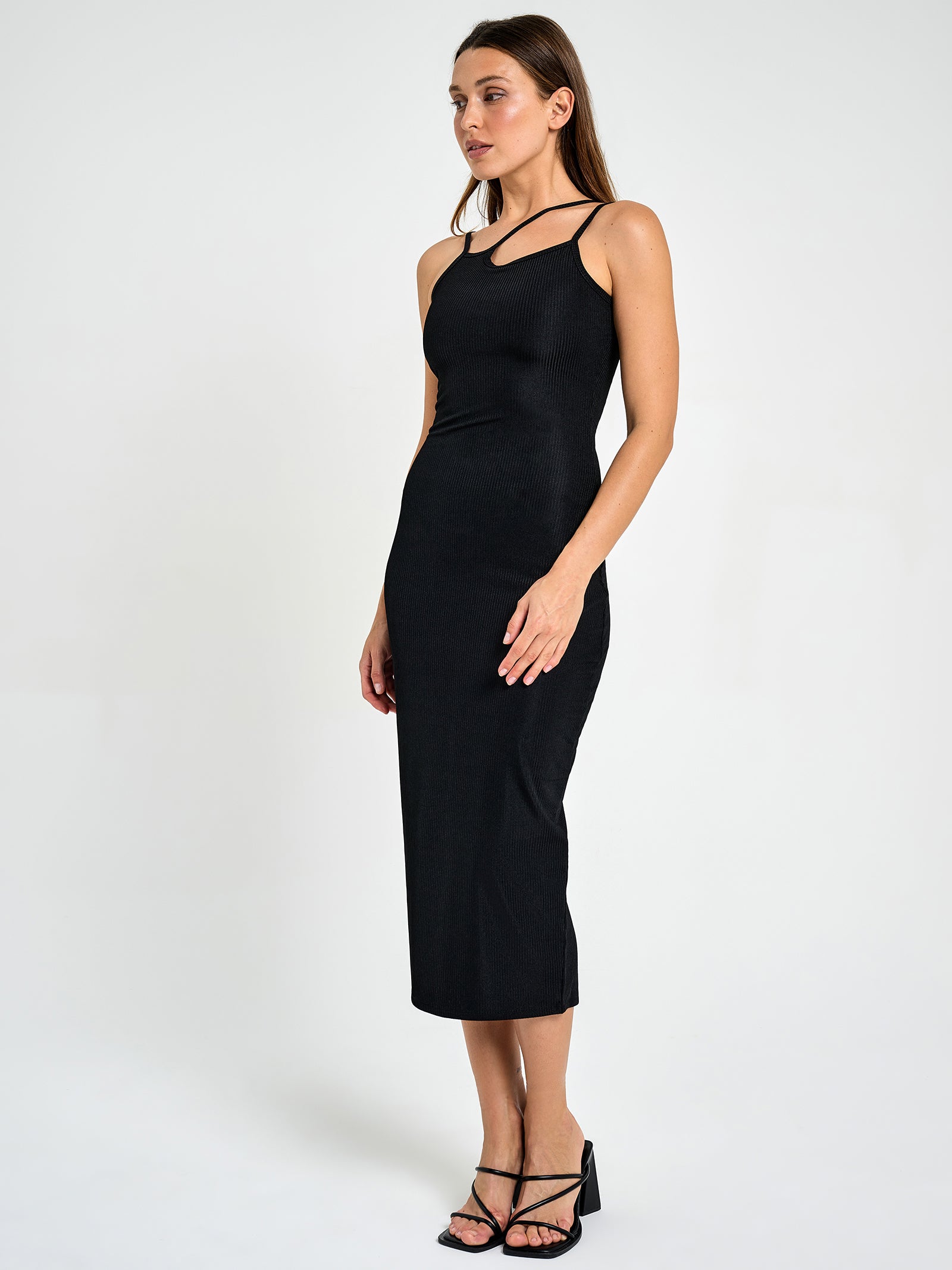 First Mse Adelita Midi Dress Black | Glue Store
