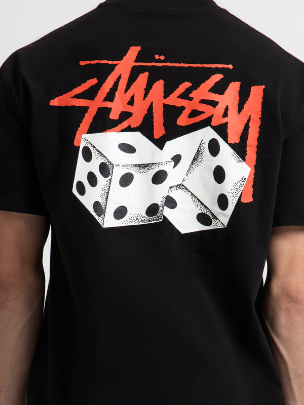 Stussy Pair Of Dice Solid Heavyweight T-Shirt Black