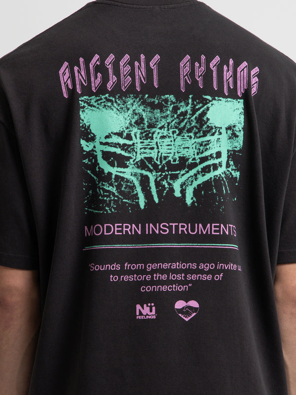 Nu Feelings Ancient Rythm T-Shirt Black | Glue Store