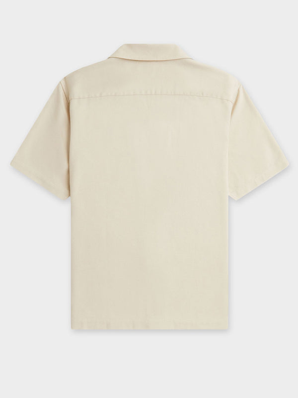 Fred Perry Pique Texture Revere Shirt Oatmeal | Glue Store