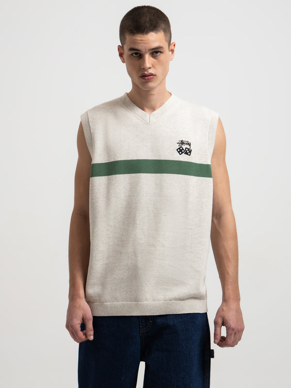 Stussy Stripe Dice Vest Natural | Glue Store