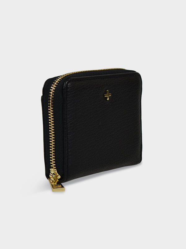 Peta And Jain Saba Wallet Black Pebble Gold | Glue Store