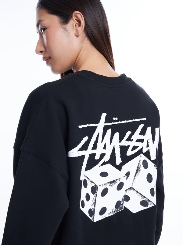 Stussy Pair Of Dice Oversized Crew Black | Glue Store