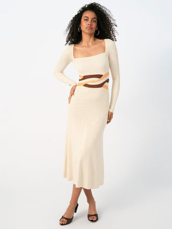 Sovere Inertia Knit Midi Dress in Natural Natural | Glue Store